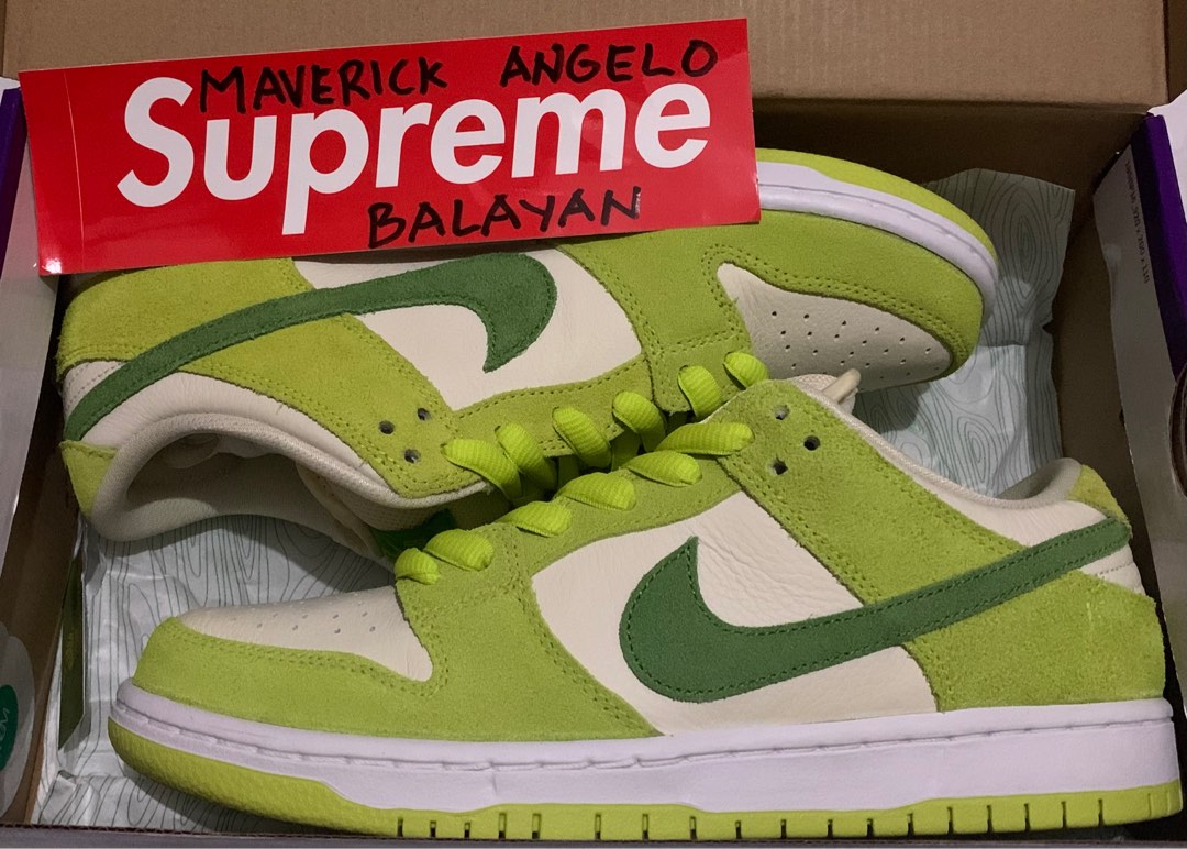Nike SB Dunk Low Sour Apple, Men's Fashion, Footwear, Sneakers on Carousell