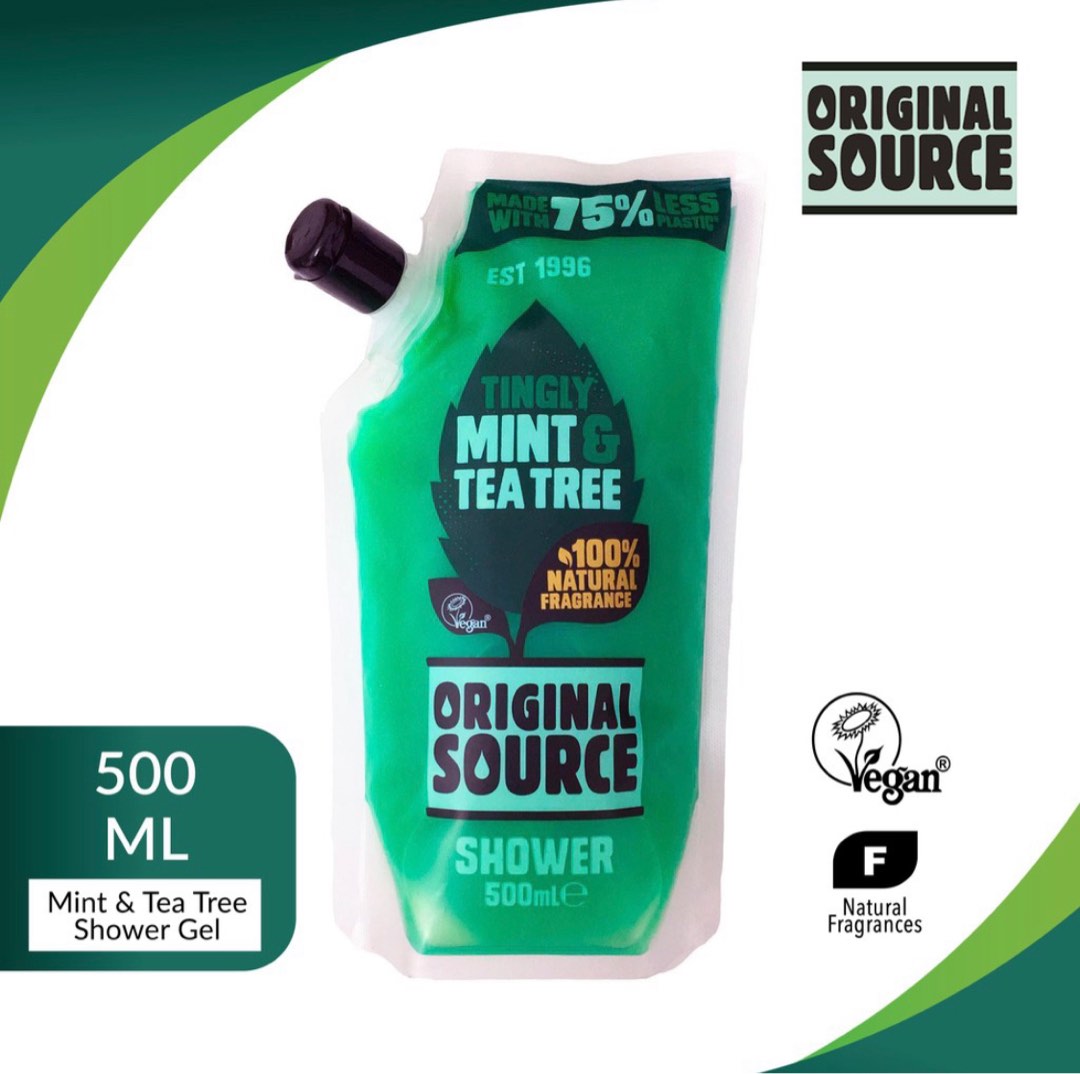 Original Source Mint & Tea Tree body wash refill 500ml, Beauty ...
