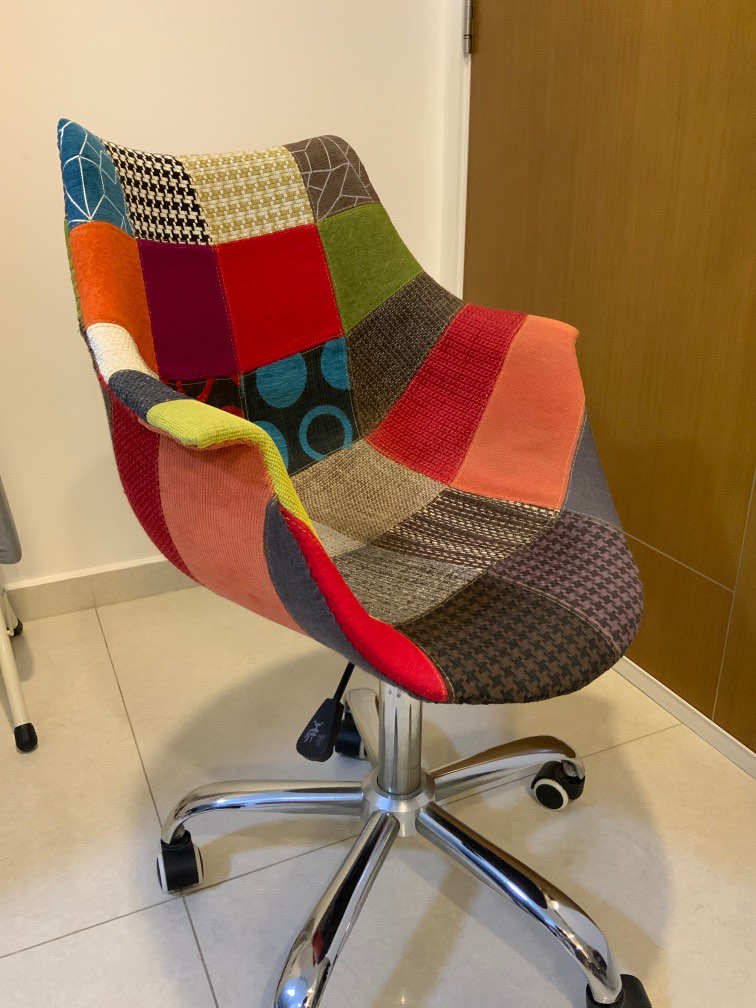 Patchwork office chair, Furniture & Home Living, Furniture, Chairs on ...