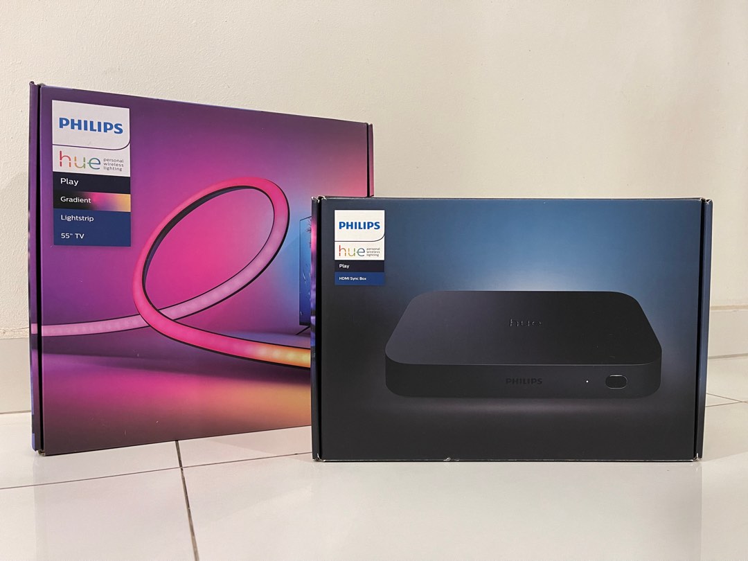 Philips Hue HDMI Sync Box and Hue Play Gradient Lightstrip (for 55 inch ...