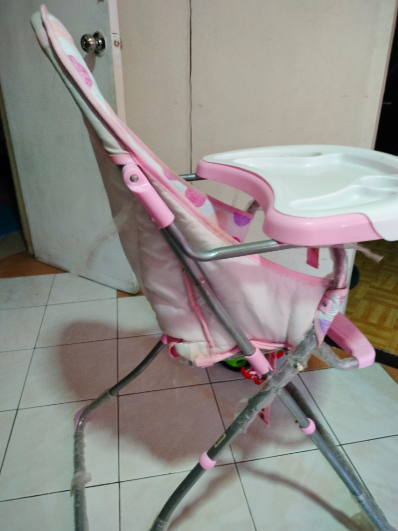 Pink foldable baby high chair, Babies & Kids, Nursing & Feeding, Baby ...