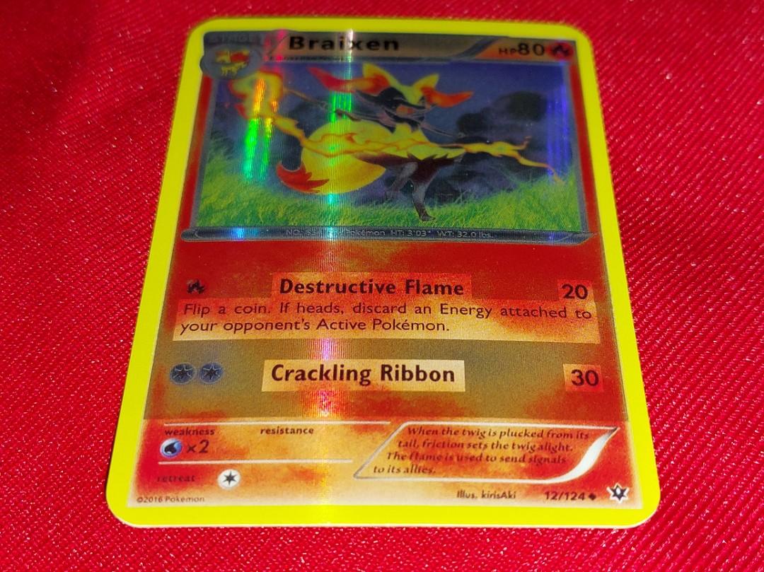 Pokemon Braixen Collectible Shiny Hologram Trading Card Anime Toy Games ...