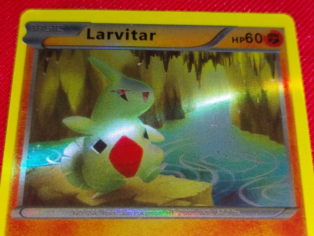 Pokemon Larvitar Collectible Shiny HologramTrading Card Anime Toy Games ...