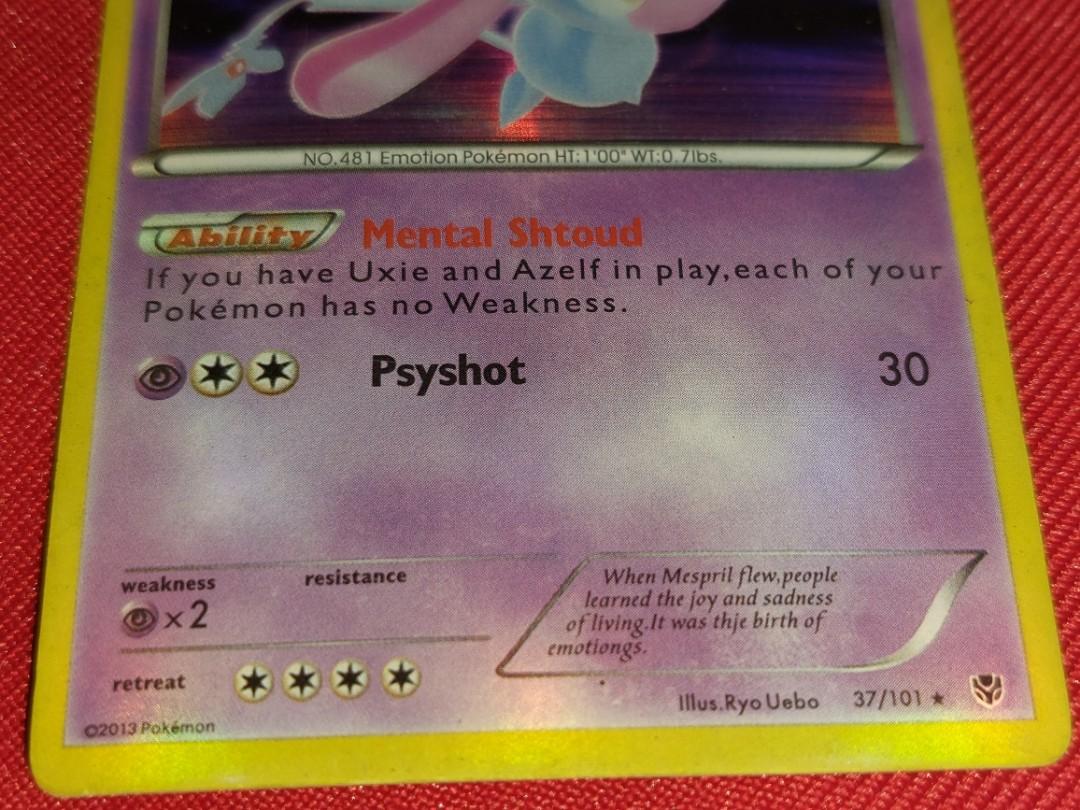Pokemon Mesprit Collectible Shiny HologramTrading Card Anime Toy Games ...