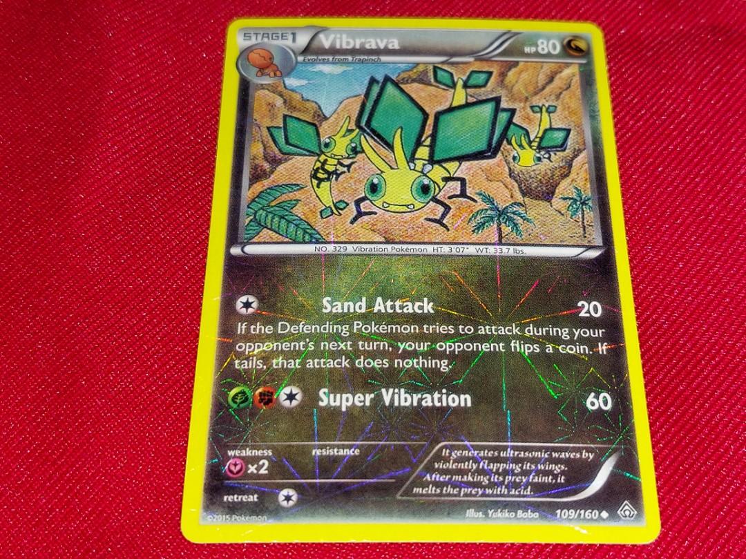 Pokemon Vibrava Collectible Shiny HologramTrading Card Anime Toy Games ...