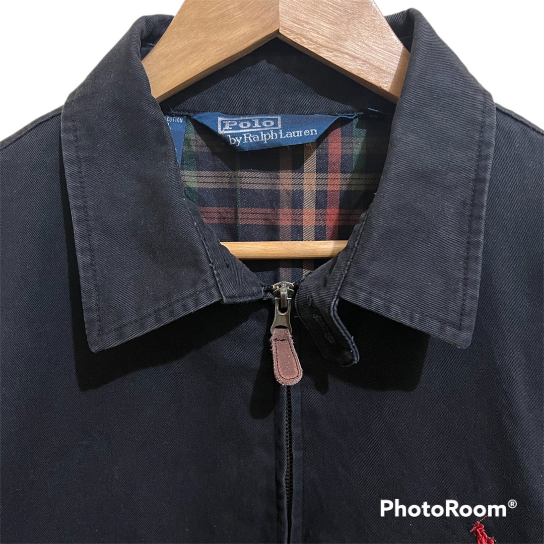 Polo by Ralph Lauren Plaid Inner Harrington Coach Jacket in Black, Men ...