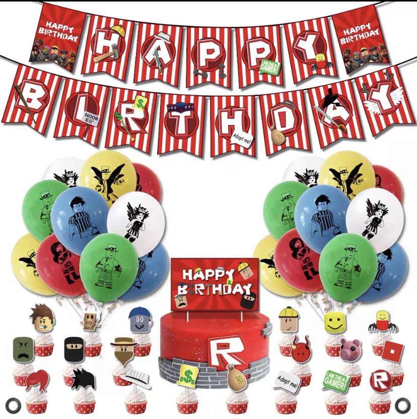 (Ready Stock)Roblox Theme Birthday Decor Set, Hobbies & Toys ...
