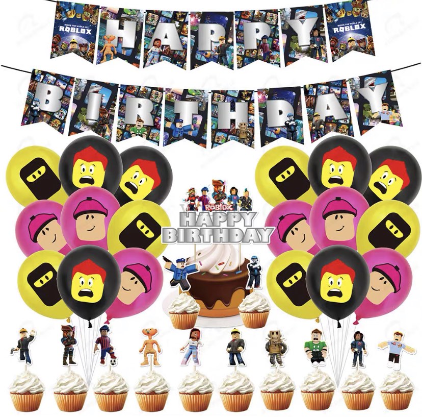 (Ready Stock)Roblox Theme Birthday Decor Set, Hobbies & Toys ...