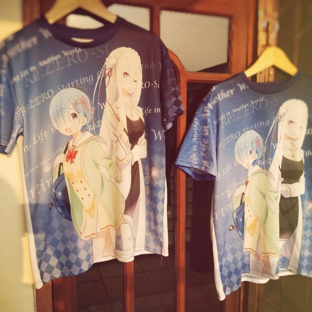 ReZero Emilia Rem Official Merch Re Zero Tee Jersey Kaos Anime Baju ...