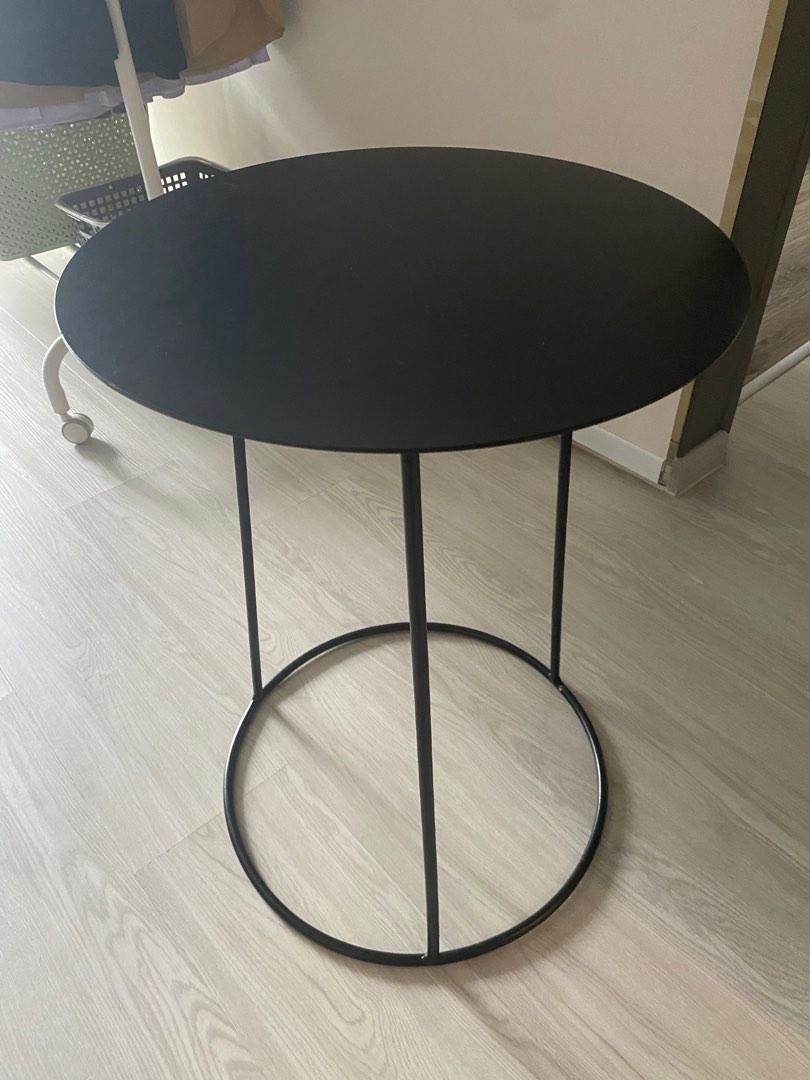 Round side table - Black metal, Furniture & Home Living, Furniture ...
