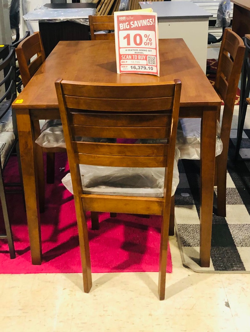 RUSSEL 4-SEATER DINING SET, Furniture & Home Living, Kitchenware ...