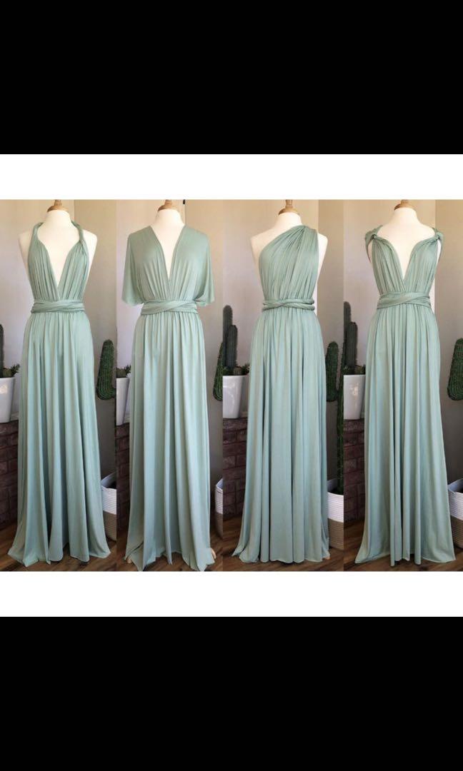Sage Green Infinity dress, Women's Fashion, Dresses & Sets, Dresses on ...