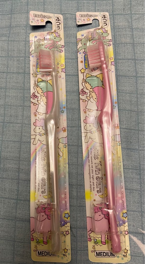 Sanrio Little Twin Stars TS toothbrush tooth brush 幼兒 牙刷 EBISU 閃粉紅 閃白 兩 ...