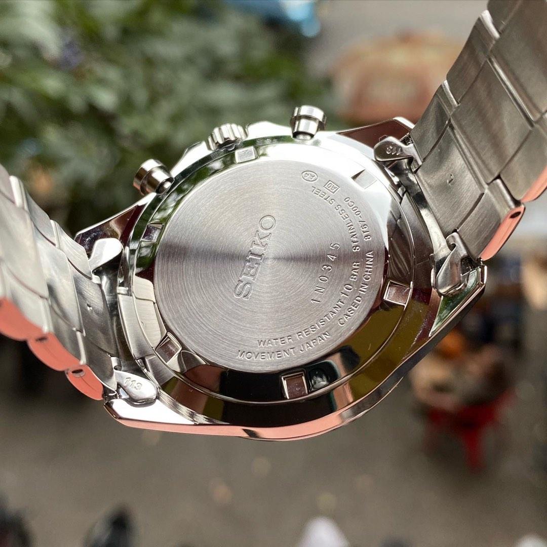 Seiko 8T67-00C0 Chronograph Blue Dial Quartz Movement, Fesyen Pria, Jam ...