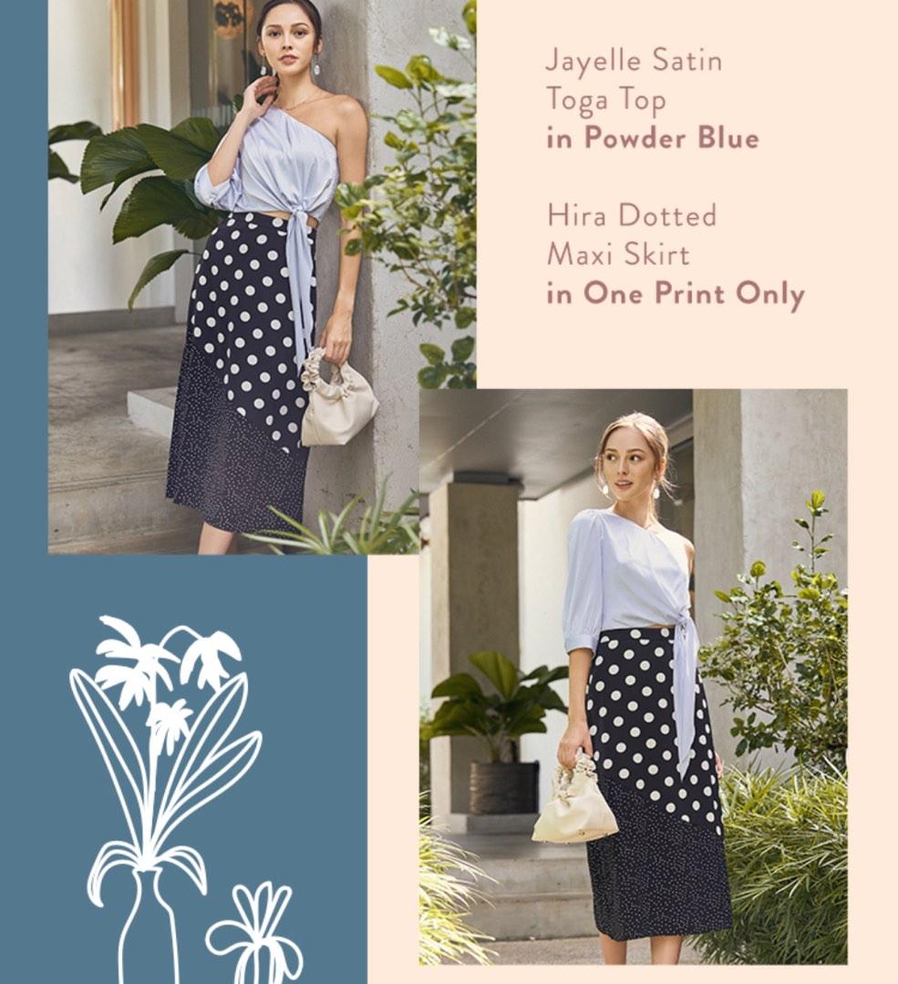 TCL Jayelle Satin Toga in Lilac Blue, Women's Fashion, Tops, Sleeveless on Carousell