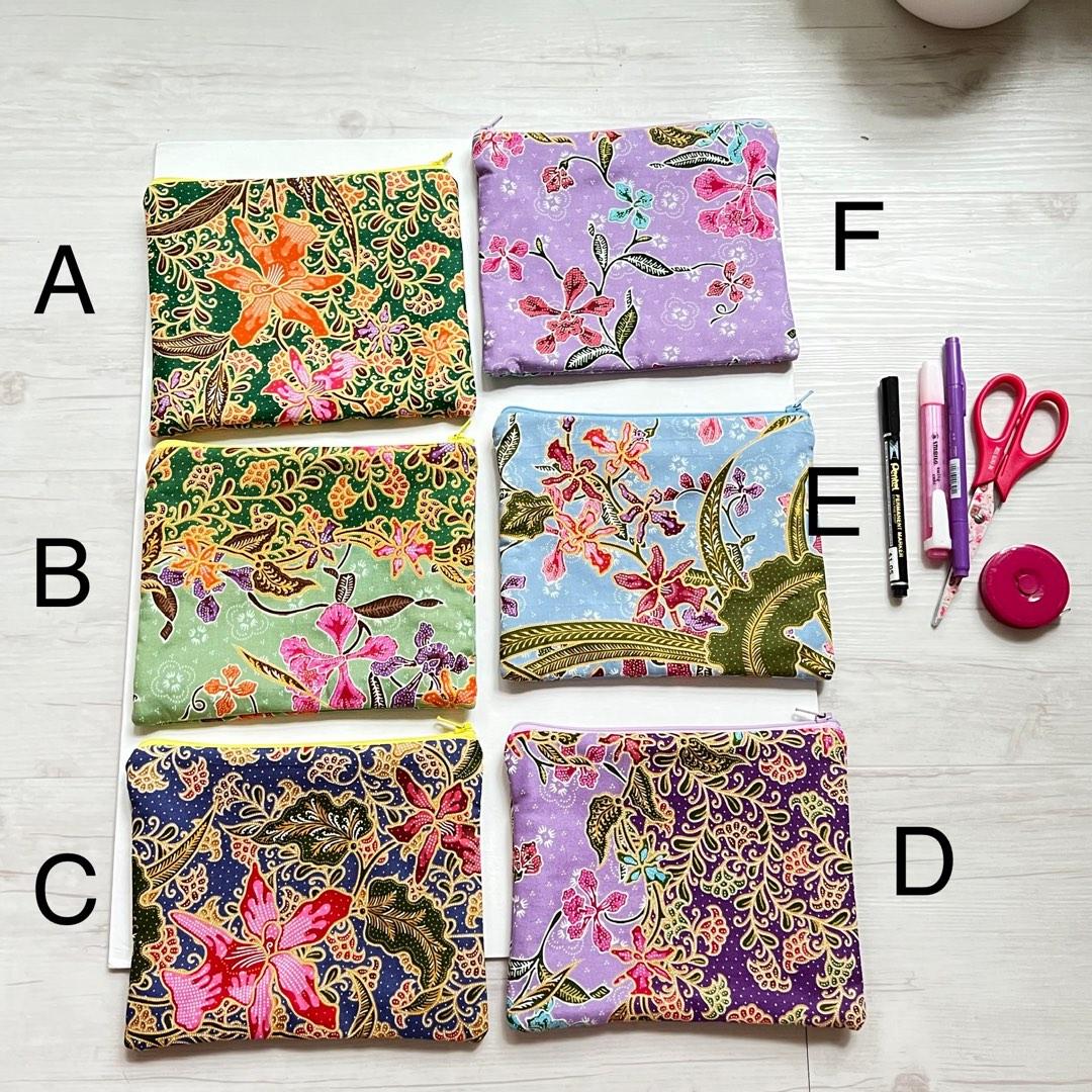 The Everyday Batik Pouch Handmade in Singapore, Women's Fashion, Bags ...