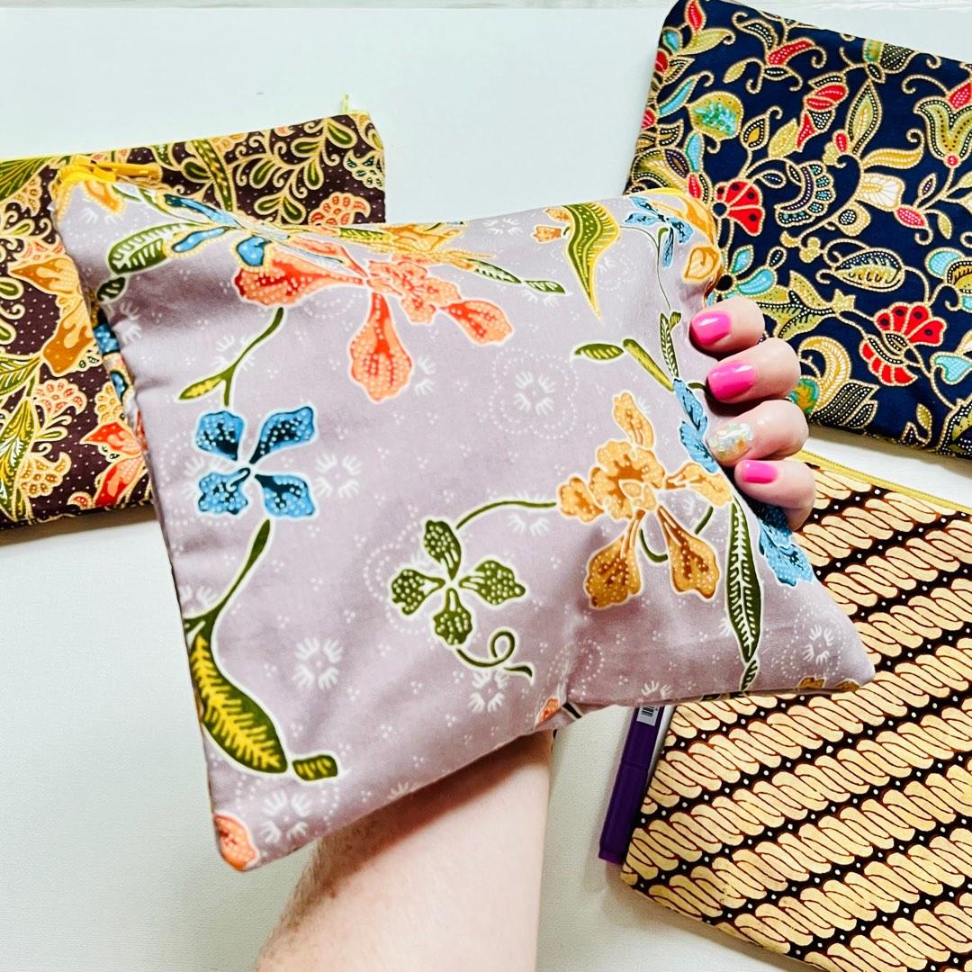The Everyday Batik Pouch Handmade in Singapore, Women's Fashion, Bags ...