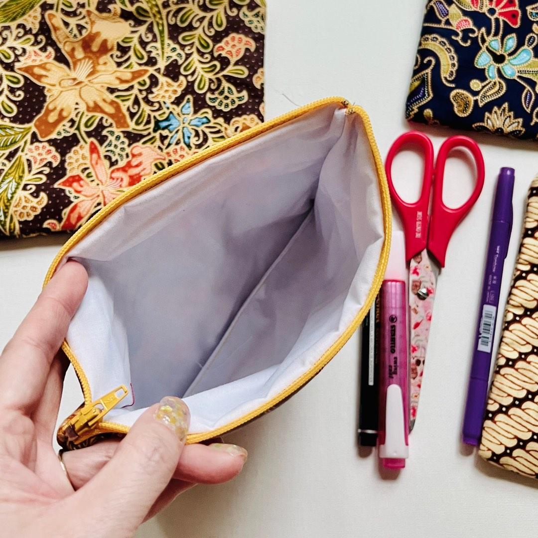 The Everyday Batik Pouch Handmade in Singapore, Women's Fashion, Bags ...