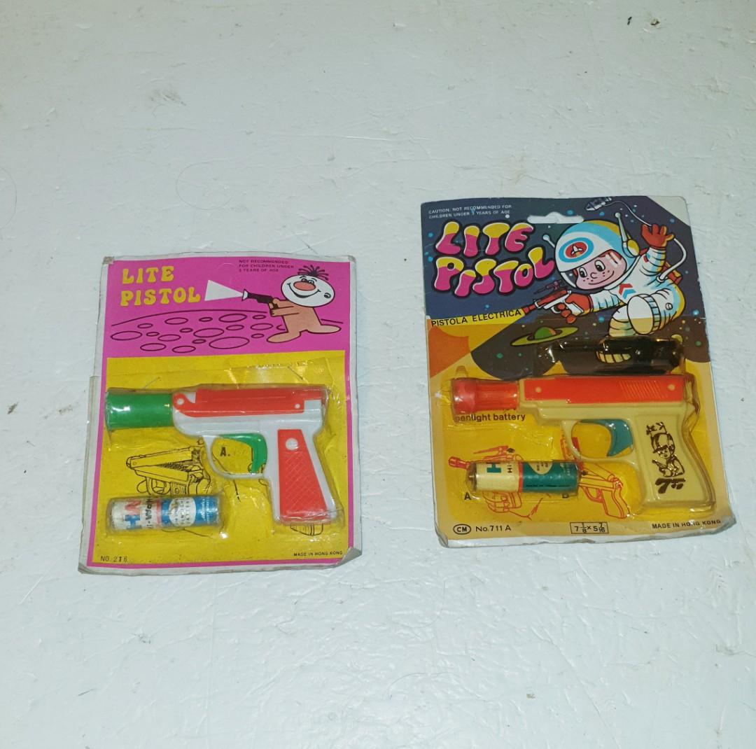 vintage lite pistol toch light toy gun lot made in Hong Kong, Hobbies ...