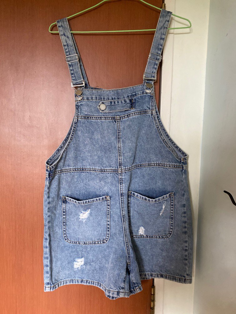 Yishion Denim Overalls, Women's Fashion, Coats, Jackets and Outerwear on Carousell