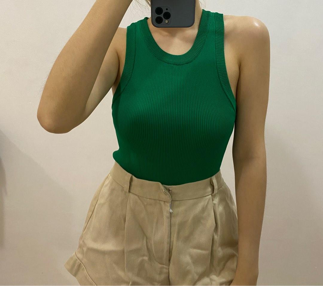 zara knitted singlet top, Women's Fashion, Tops, Shirts on Carousell