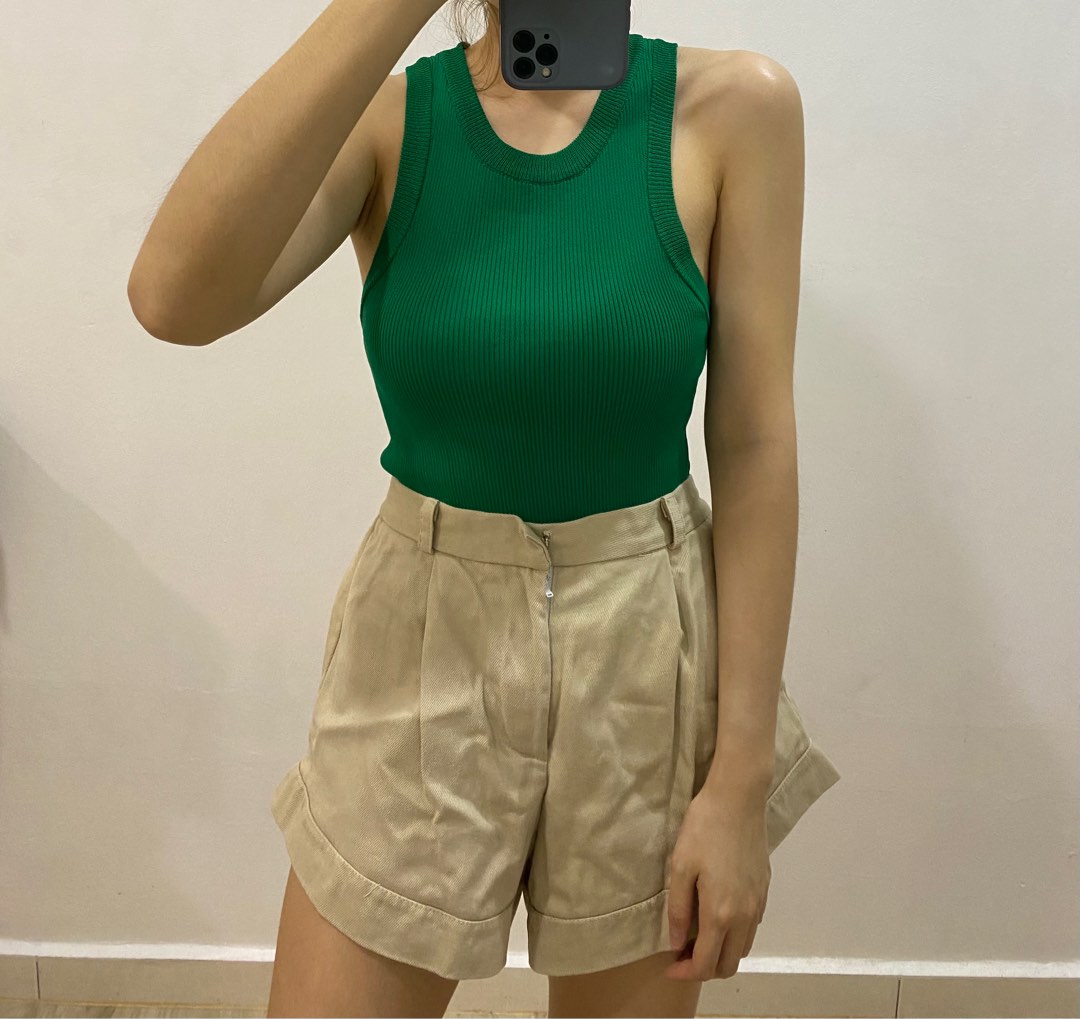 zara knitted singlet top, Women's Fashion, Tops, Shirts on Carousell