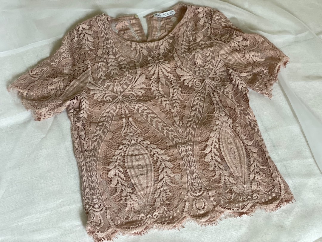 Zara rose pink blouse, Women's Fashion, Tops, Blouses on Carousell