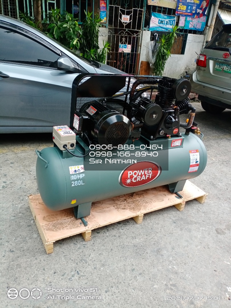 10 HP Air Compressor Heavy Duty Type 280 Liters Tank, Commercial ...