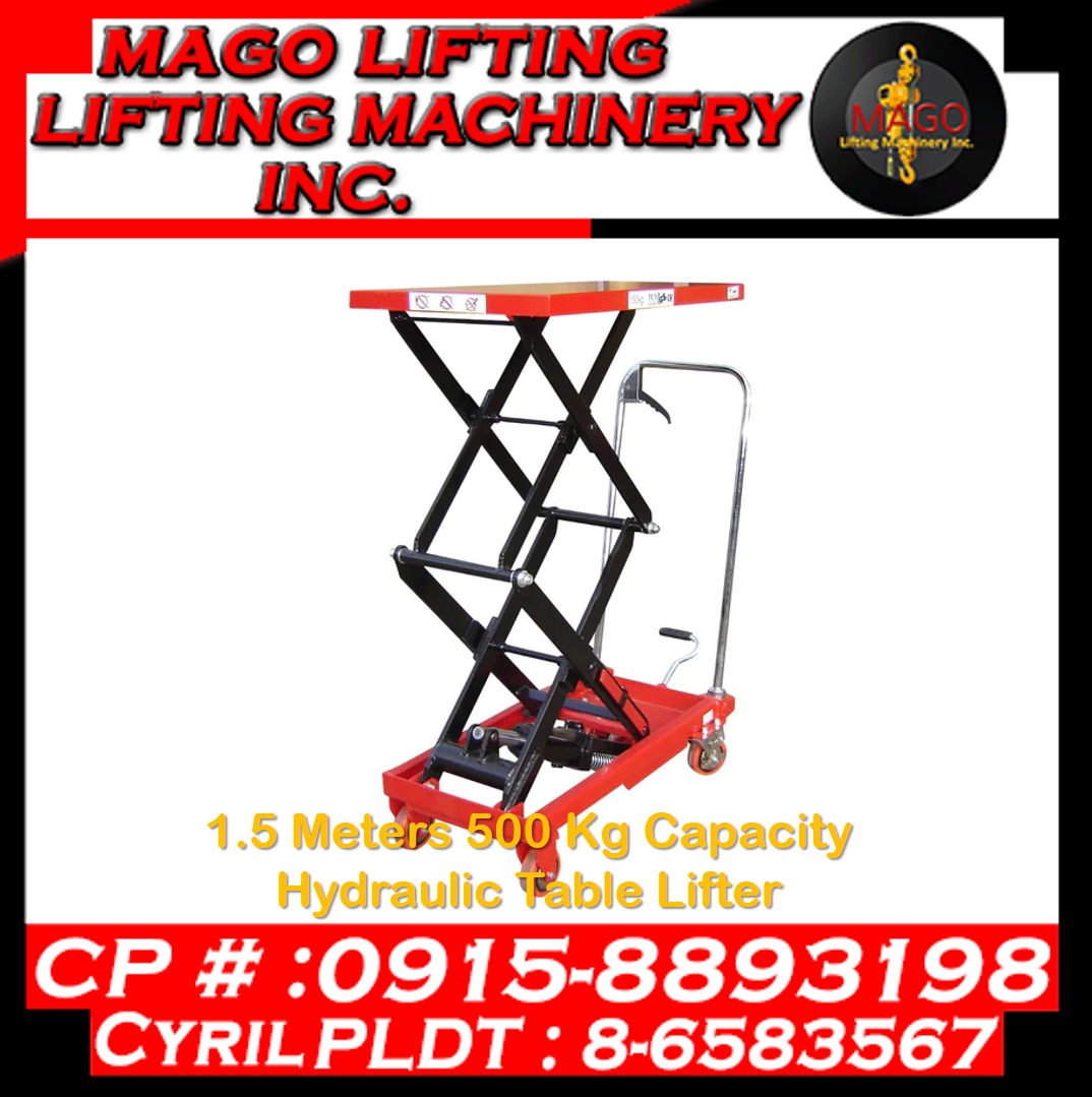 1.5 Meters 500 Kg Capacity Hydraulic Table Lifter, Commercial ...