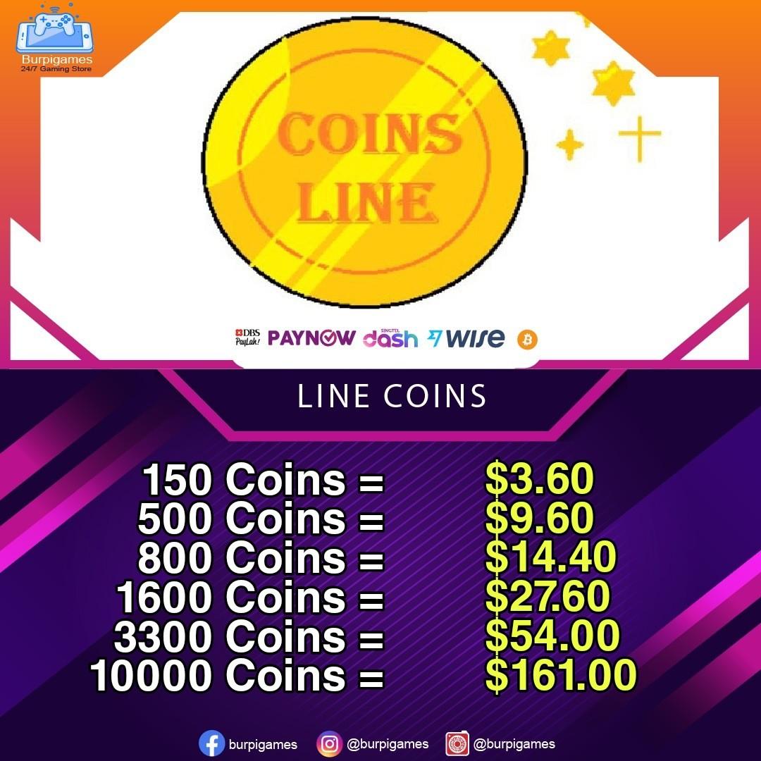 24/7 LINE COINS RECHARGE TOP UP, Video Gaming, Gaming Accessories, In ...