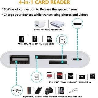 4 in 1 Lightening to USB Camera Adapter SD/TF Card Reader USB 3.0 OTG ...