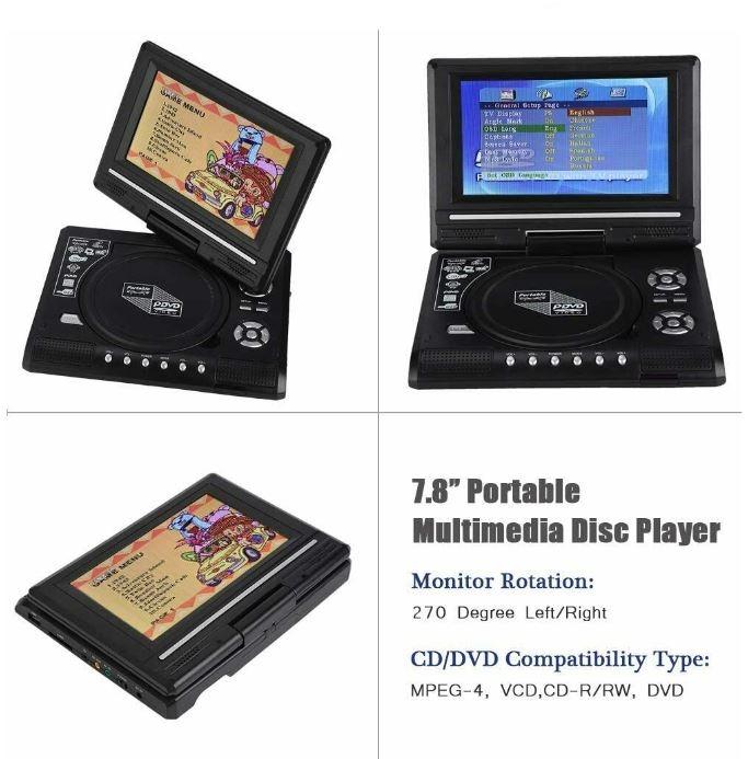 7.8 Inch Portable HD TV Home Car DVD Player VCD CD MP3 DVD Player USB ...
