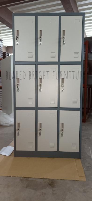 9 door LOCKER 2 tone Office Furniture Partition BLARED, Furniture ...