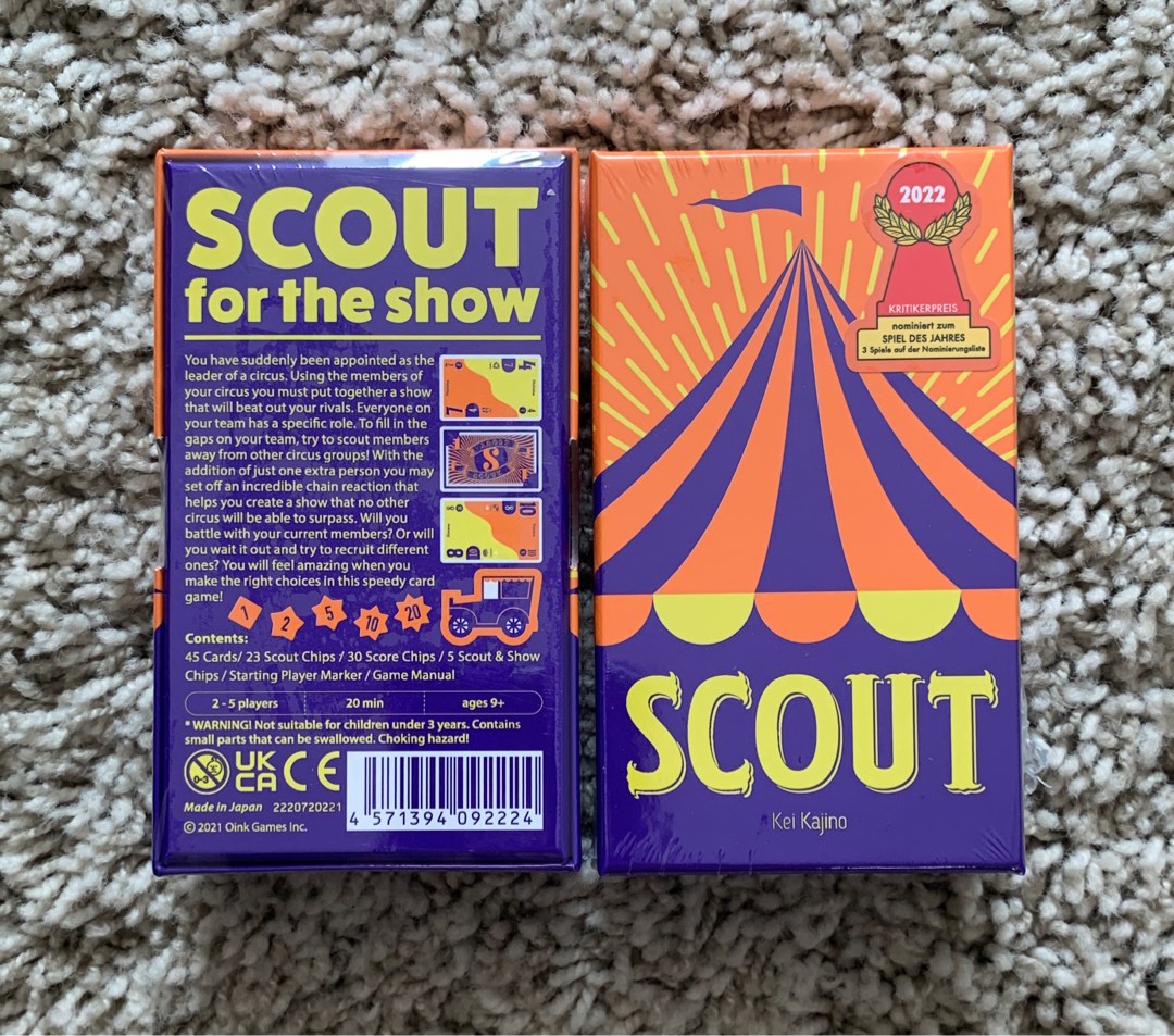 桌遊 Scout - Oink games # Board game # 禮物, 興趣及遊戲, 玩具 & 遊戲類 - Carousell