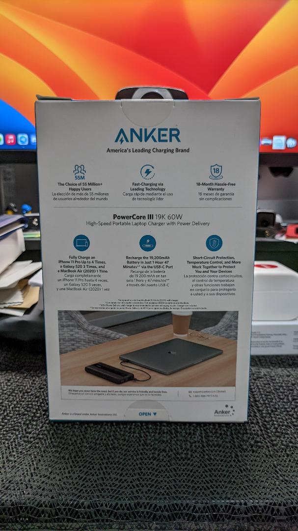 Anker Portable Laptop Charger (PowerCore III 19K 60W), Computers & Tech, Parts & Accessories ...