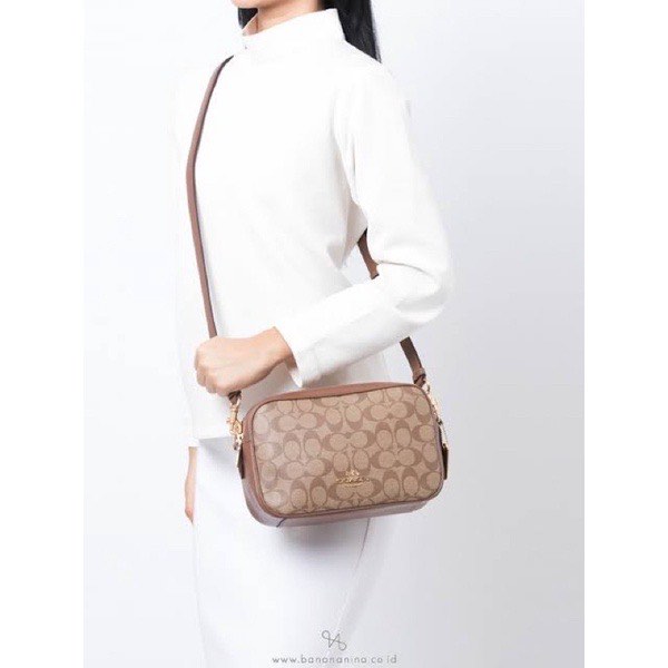 AUTHENTIC Coach Jes Crossbody Bag In Khaki Signature Canvas - BROWN, Women's Fashion, Bags ...