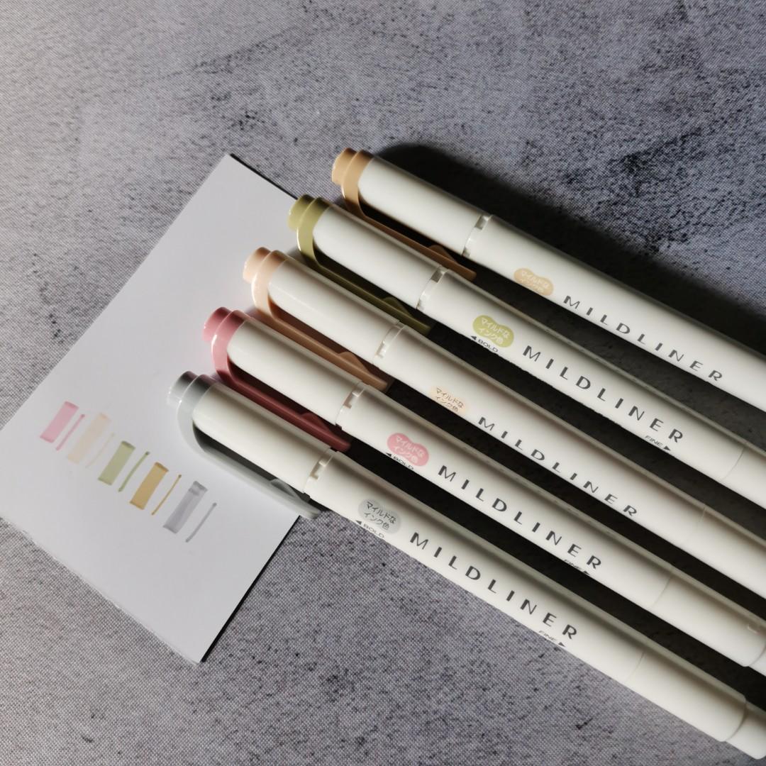 Authentic Zebra Mildliners Neutral Set, Hobbies & Toys, Stationary ...