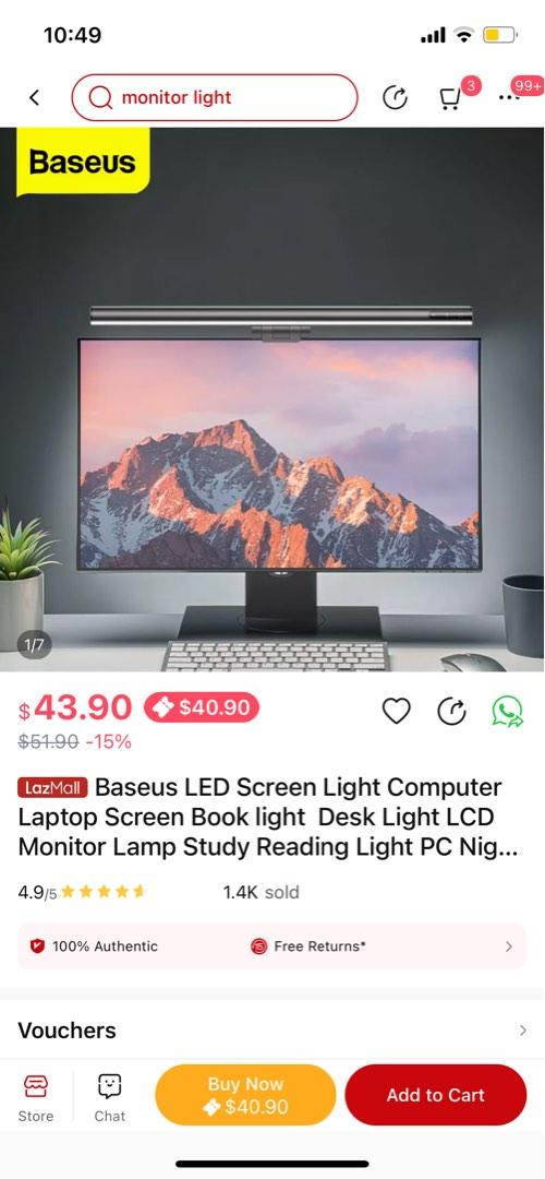 Baseus LED screenlight for computer, Computers & Tech, Parts ...