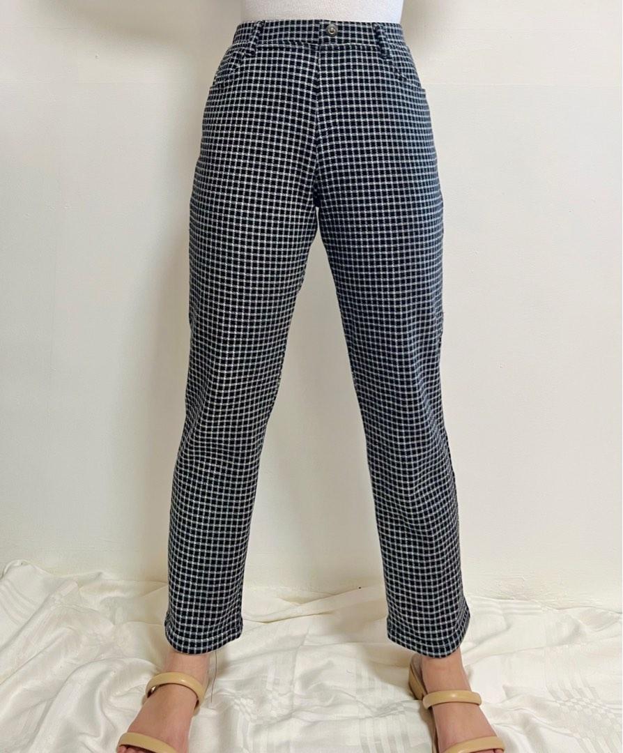Black Checkered Pants, Women's Fashion, Bottoms, Other Bottoms on Carousell