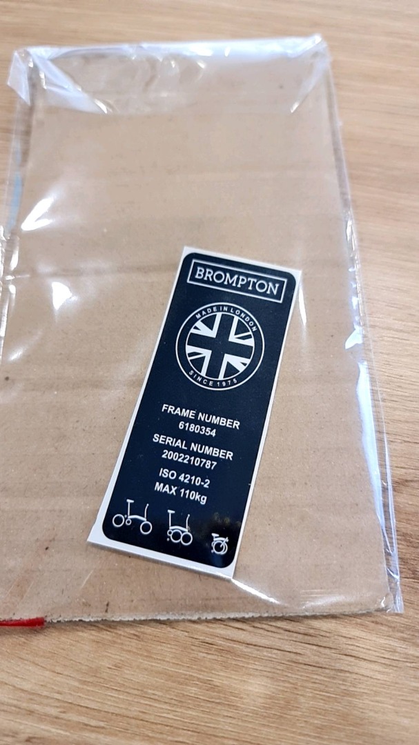 BROMPTON Number Series DECAL Sticker (Last Piece), Sports Equipment ...