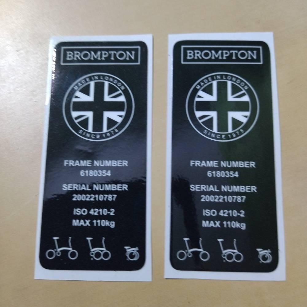 BROMPTON Number Series DECAL Sticker (Last Piece), Sports Equipment ...