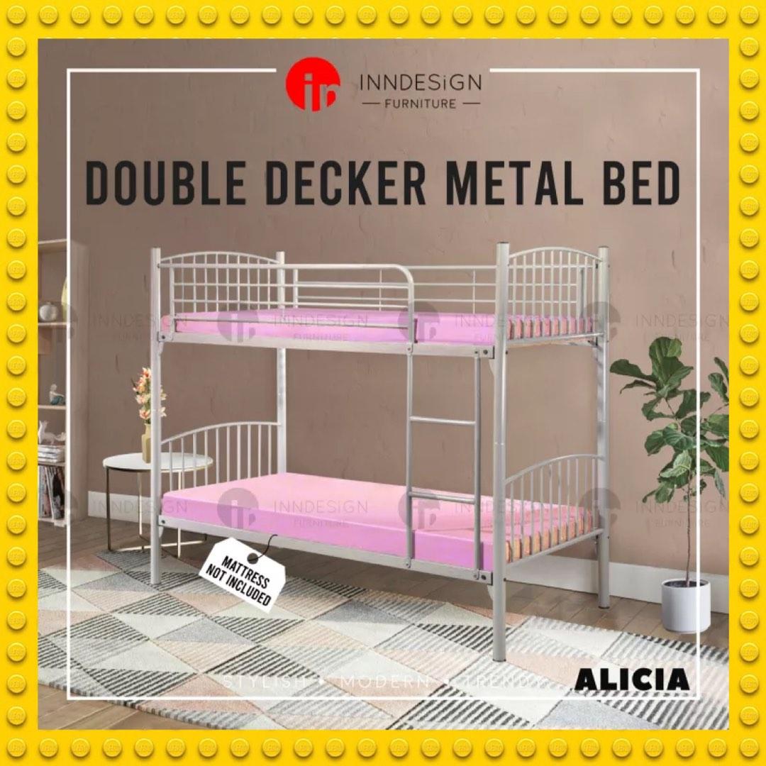 Bunk Bed double decker bed Double decker metal bed frame, Furniture ...