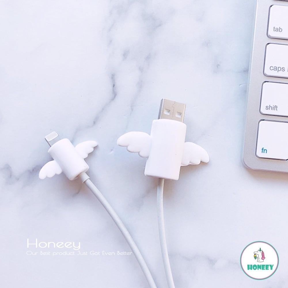 Cable Protector Data Cute Angel Wing Simple Line Protector Sheath Cable ...