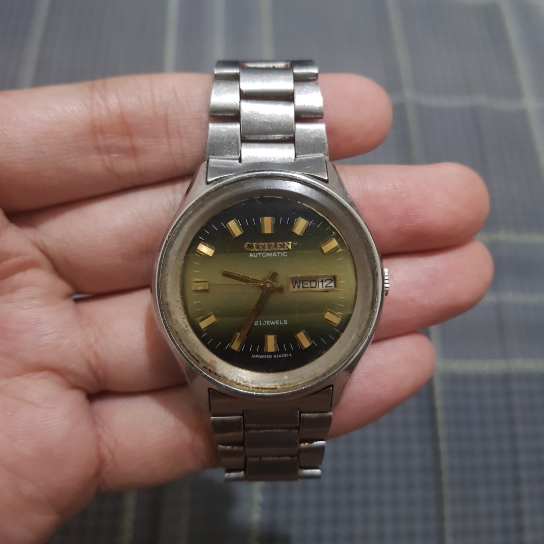 CITIZEN VINTAGE AUTOMATIC 21 JEWELS WATCH (JAM TANGAN) not seiko, orient, titus, casio., Fesyen ...