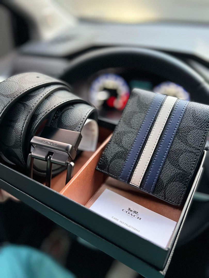 Coach gift set wallet and belt, Women's Fashion, Bags & Wallets ...