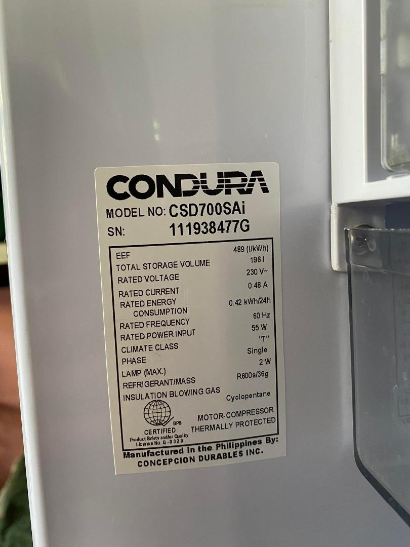 CONDURA Single Door REFRIGERATOR INVERTER TYPE, TV & Home Appliances ...