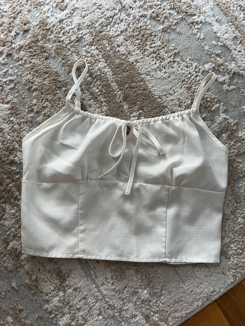 Cotton On white tie string cami, Women's Fashion, Tops, Sleeveless on ...