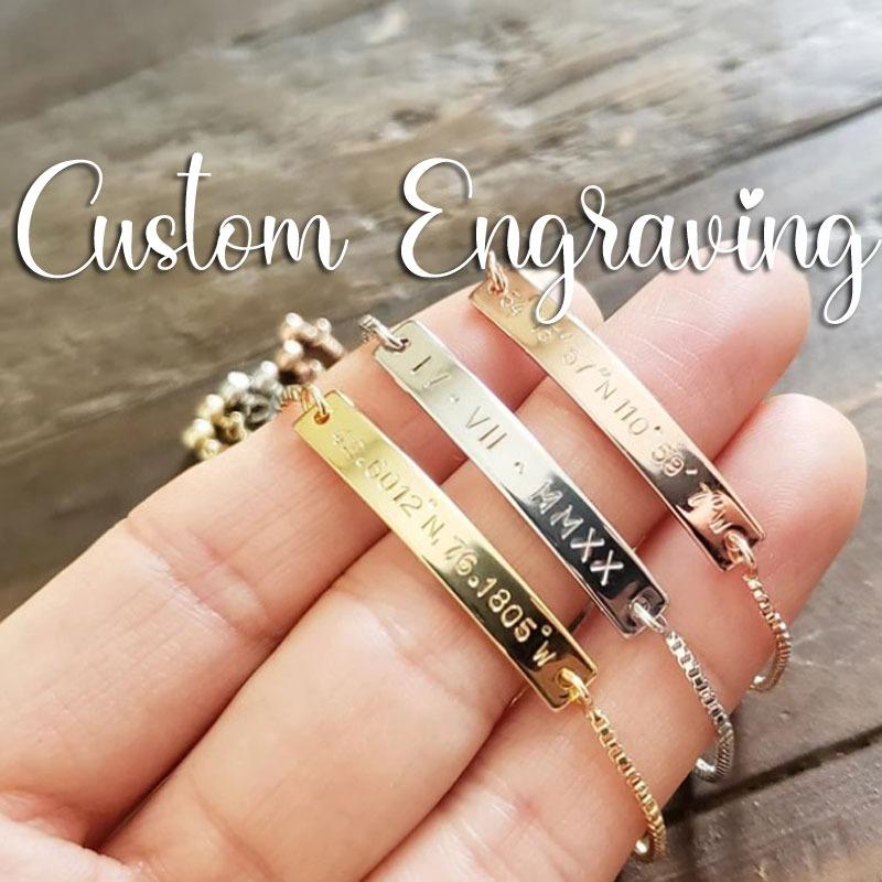 Custom Engrave Bracelet (Ready in 1 day), Women's Fashion, Jewelry ...
