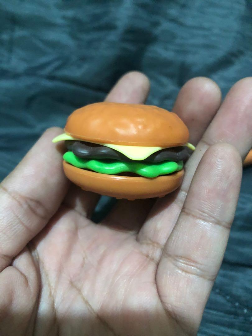 Cute little wobbly burger figure, Hobbies & Toys, Toys & Games on Carousell