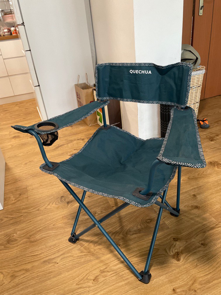 Decathlon Nature Hiking Basic Folding Camping Arm Chair - Blue, Sports ...